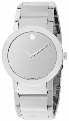 0606093 Movado Sapphire Silver Mirror Mens Watch - AuthenticWatches.com