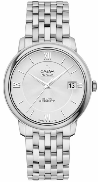 New Omega DeVille Prestige Co-Axial 424.10.37.20.02.001 Steel Watch Silver Dial Caliber 2500 ...