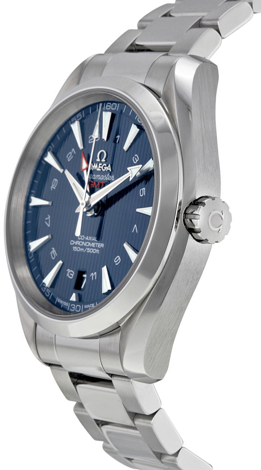New Omega Seamaster Aqua Terra GMT 231.10.43.22.03.001 Steel Watch Blue ...