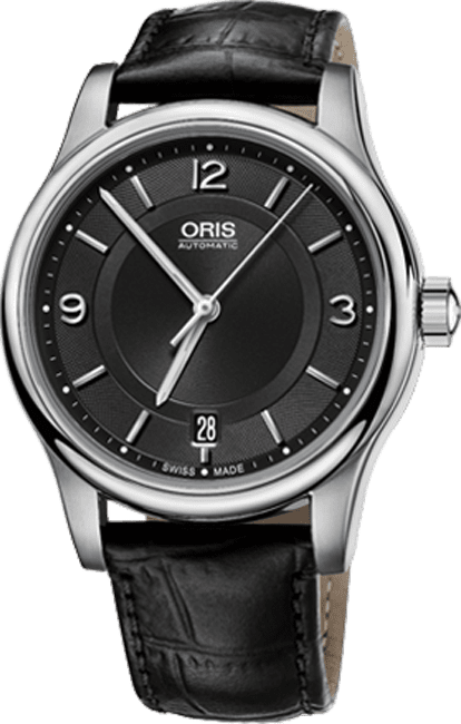 73375784034LS Oris Classic Date Mens Black Strap Automatic Watch