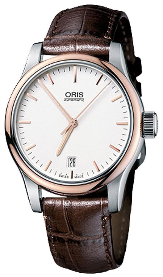 Brand New Oris Classic Date 73375784351LS Silver Dial Brown Strap ...