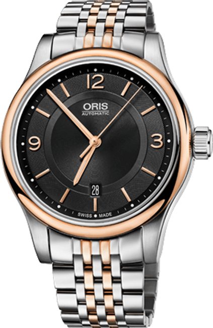 73375944334MB Oris Classic Date Mens Gold Steel Watch