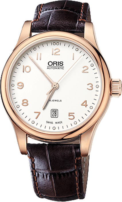 Brand New Oris Classic Date 73375944891LS Silver Dial Brown Strap ...