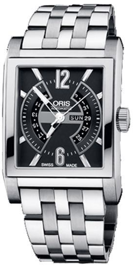 58576227064MB Oris Rectangular Titan Chronograph Titanium Casbe & Bracelet Mens Watch.