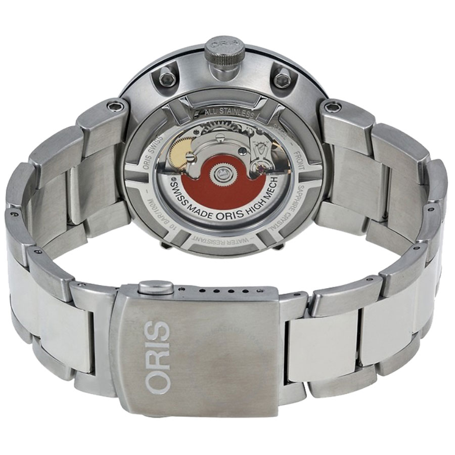 Oris Mens TT1 Skeleton Engine Date Black Dial Steel Case/Bracelet Automatic Watch 73376684114MB