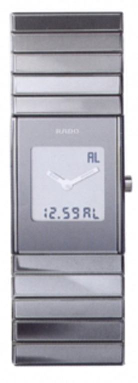 R21387152 Rado Ceramica Silver Digital & Analog Dial Midsize Battery ...
