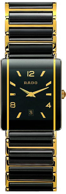 Rado Midsize Integral R20381192 Timepiece Black Tone Case & Gold Trim ...