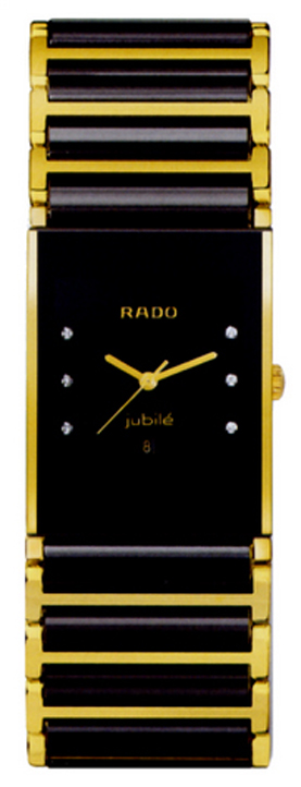Rado Large Integral R20787752 Black Ceramic Case & Bracelet Gold Tone ...