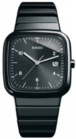 R28887162 Rado R5.5 Quartz Watch Black Ceramic Case/Bracelet Black Dial