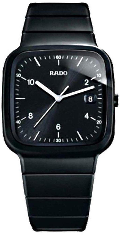 R28888162 Rado R5.5 Quartz Watch Black Ceramic Case/Bracelet Black Dial