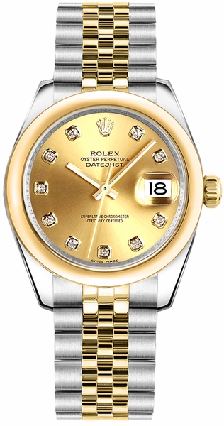 178243 Rolex Datejust 31 Champagne Diamond Dial