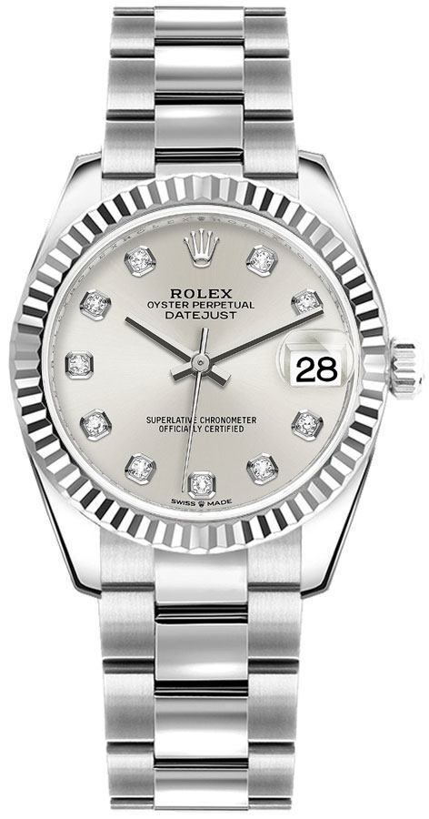 278274-0029 Rolex Datejust 31 Oystersteel and White Gold Womens Watch