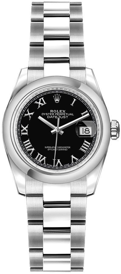 Rolex Datejust 179160 Black Dial Roman Numeral Ladies Watches