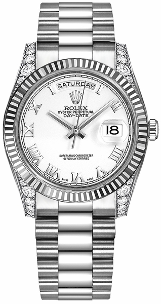 Diamond Case Rolex Day-Date 118339 with White Dial on Sale