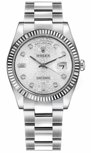118239 Rolex Day-Date 36 Jubilee Silver Oyster