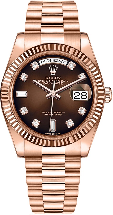 128235 Rolex Day-Date 36 Brown Ombre Dial Men's Watch