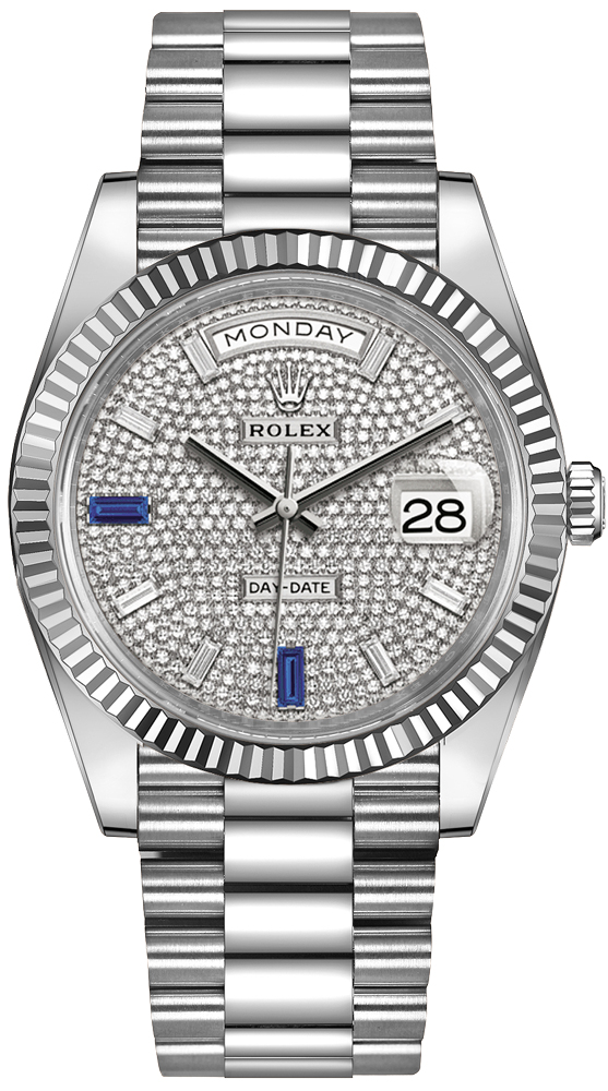 Rolex Day-Date 40 Diamond-Paved Dial Men's Watch 228239