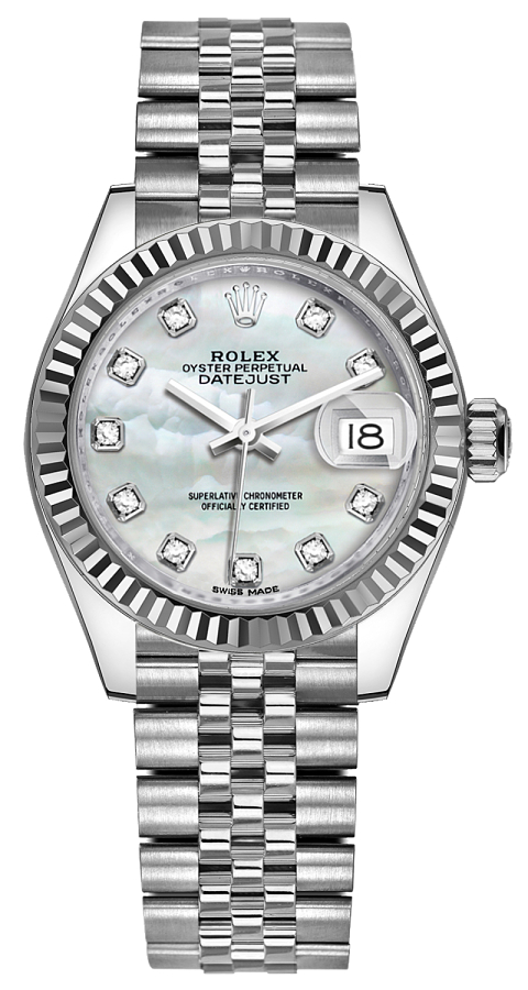 Rolex Lady Datejust 28 Fluted Bezel Watch 279174