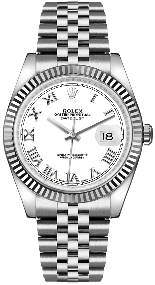 116234 Rolex Oyster Perpetual Datejust 36 White Dial Men's Watch