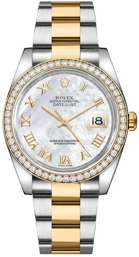 116243 Rolex Oyster Perpetual Datejust 36 Men's Watch with a Mother of ...