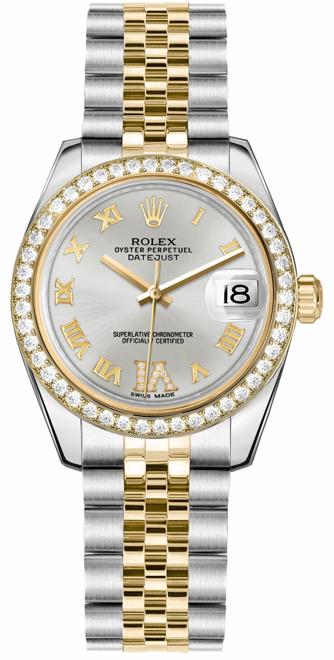 178383 Rolex Datejust Silver Diamond Bezel