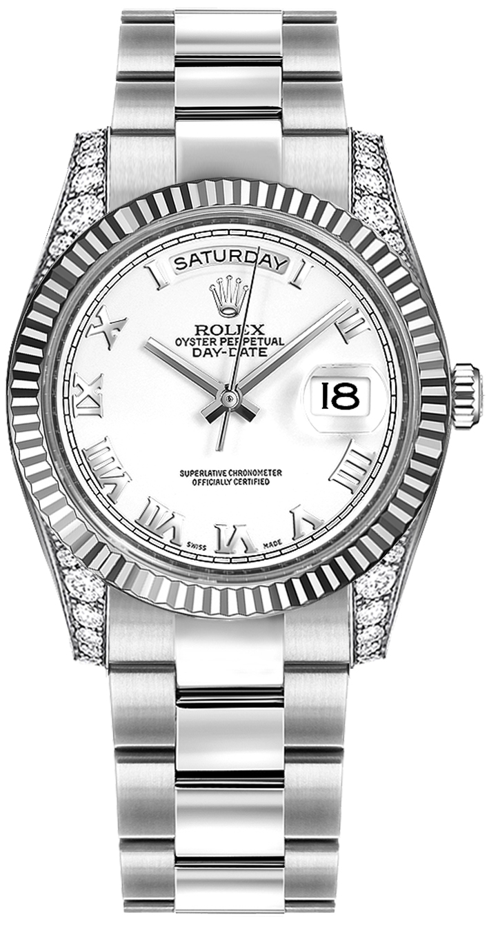 Shop Rolex Day-Date 36 118339 White Roman Numeral Dial
