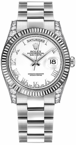Shop Rolex Day-Date 36 118339 White Roman Numeral Dial