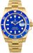 16618 Rolex Submariner Blue Dial Mens 18K Gold Watch