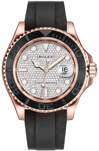 126655-0005 Rolex Yacht-Master 40 Diamond Pave Dial Mens Watch