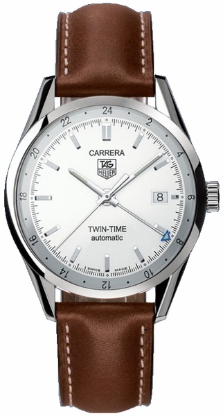 WV2116.FC6203 TAG Heuer Carrera Silver Twin Time Mens Watch