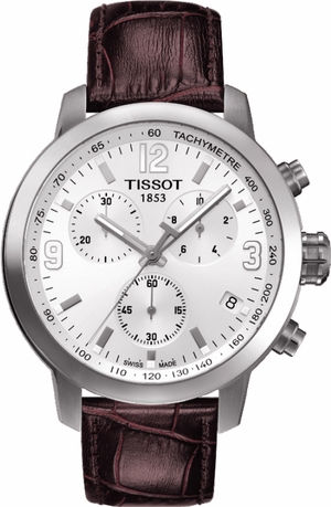 T055.417.16.017.01 PRC 200 Tissot White Dial Brown Quartz