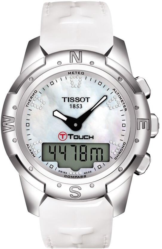 T047.220.46.116.00 White Pearl White Strap Deployment Ladies Titanium