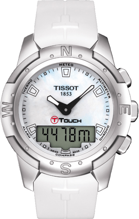 T047.220.47.111.00 White Rubber Deployment White Pearl Quartz