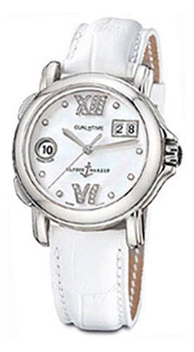 223-22/391 Ulysse Nardin Dual Time Ladies GMT Mother of Pearl Dial Watch