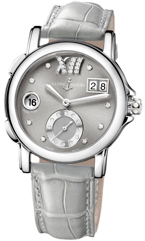 243-22/30-02 Ulysse Nardin Dual Time Ladies Charcoal Automatic Watch.