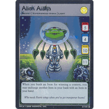ALIEN AISHA Neopets TCG The Haunted Woods Holofoil Card # 2