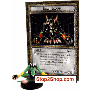 B1-07 BLAST LIZARD AMERICAN YUGIOH DUNGEON DICE SINGLE MONSTER AND CARD ...