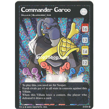 COMMANDER GAROO Neopets TCG Base Set Holofoil Card # 2