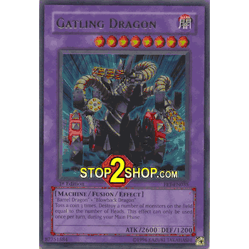 FET - 035 Gatling Dragon Flaming Eternity Ultra Rare Holofoil Yugioh Card