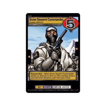 GI Joe TCG Card # 104 Snow Serpent Commander Cobra Officer Uncommon Card