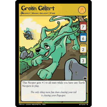 GREEN GELERT Neopets TCG Travels in Neopia Uncommon Card # 87