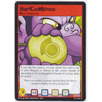 HAR CODESTONE Neopets TCG Mystery Island Uncommon Card # 51