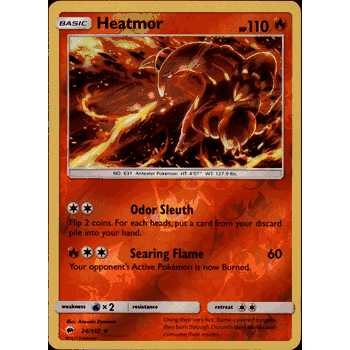 HEATMOR Pokemon SM03 Sun & Moon Bruning Shadows Uncommon PARALLEL FOIL ...