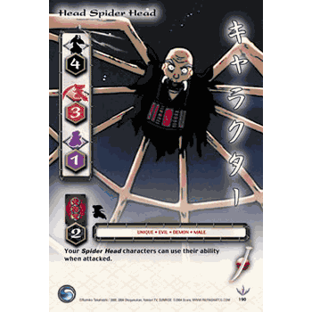 InuYasha TCG Tetsusaiga Rare Foil Card # 190 Head Spider Head