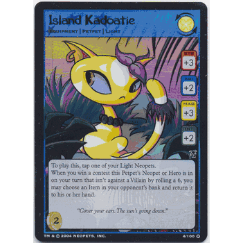 ISLAND KADOATIE Neopets TCG Mystery Island Holofoil Card # 4