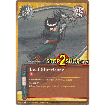 J-026 Leaf Hurricane Uncommon Naruto Card