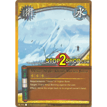 J-034 Water Style: Giant Vortex Jutsu Rare Naruto Card