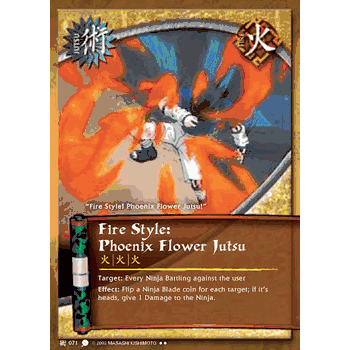 J-071 Fire Style: Phoenix Flower Jutsu Rare Naruto Card