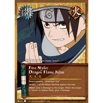 J-073 Fire Style: Dragon Flame Jutsu Gold Foil Rare Naruto Card