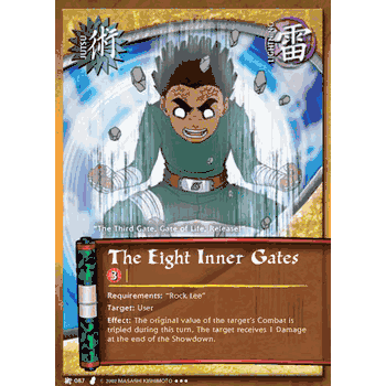 J-087 The Eight Inner Gates Gold Naruto Card